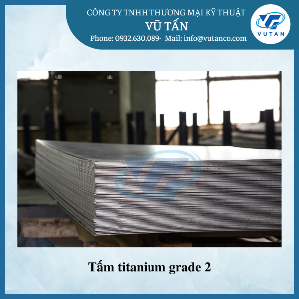 Tấm titan grade 2 hàng có sẵn - Tấm titan dày 1li - Tấm titan Gr2 - VŨ TẤN